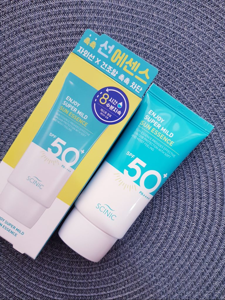 SCINIC Enjoy Super Mild Sun Essence Review - Kbeauty Notes
